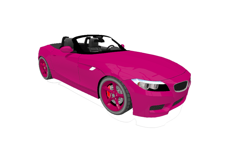 BMW Z4 Barbie Style 3D Model Low Poly - Free 3D Hub