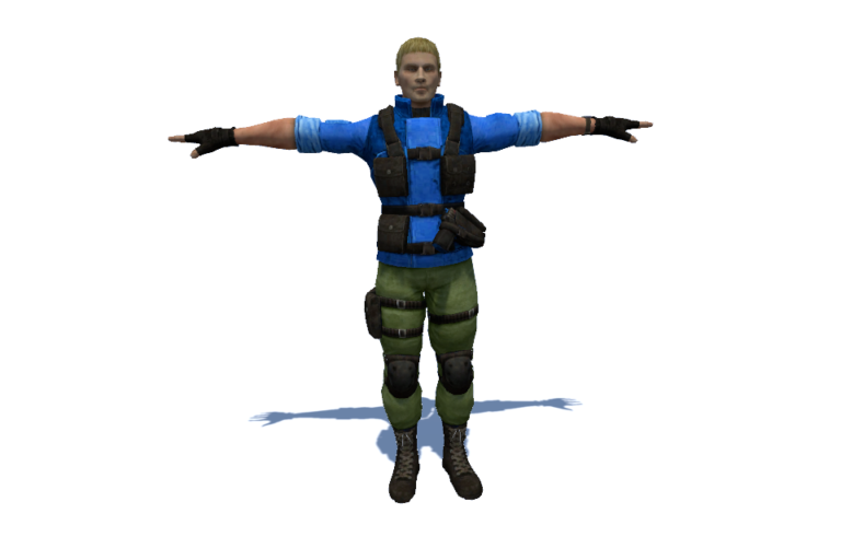 low poly police man character