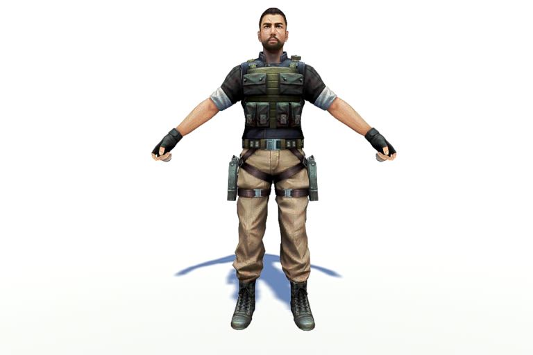 Low Poly Chris Redfield Character 3D Model – Free Resident Evil ...